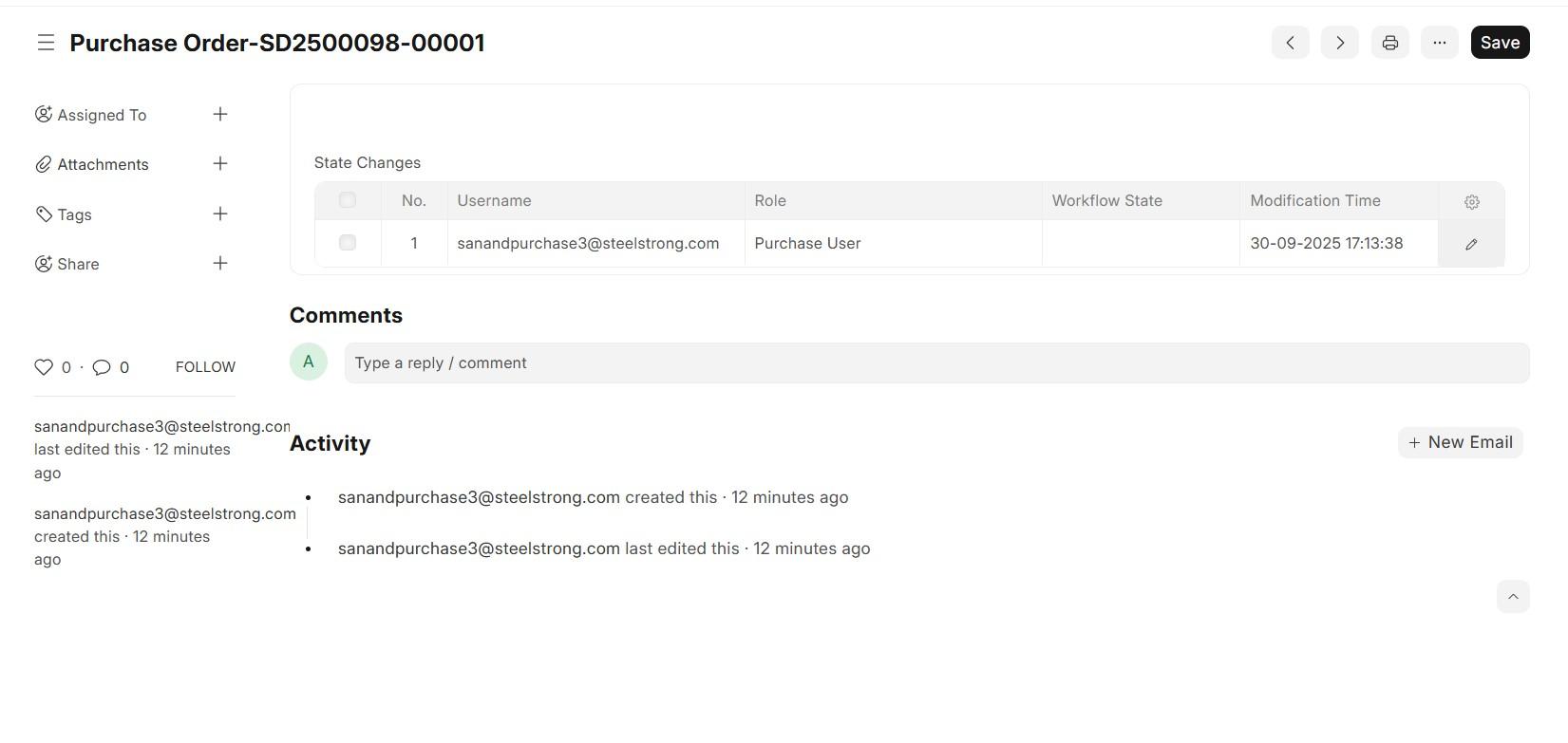 Workflow Transition App | Document State Tracking